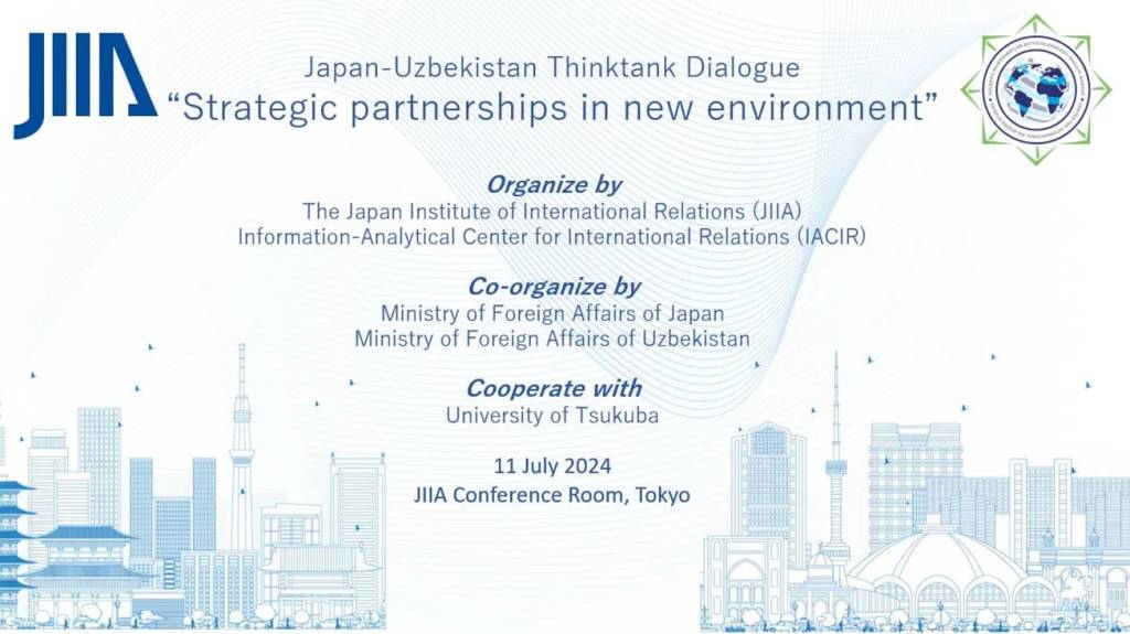 Tokyo to host Japan – Uzbekistan Think Tank Dialogue “Strategic ...